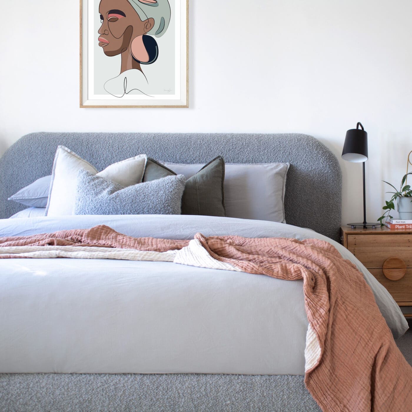 Readymade Rupert Bed in Husk Ice Linen - Heatherly Design